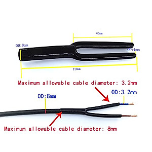 WJSTN Speaker Wire Pants(Y Boot) Cable Pants 8mm 2-Conductor, Black (Pack of 12) Insulated Heat shrinkable Tube (Shrink Ratio2:1,6ft)