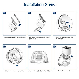 Akaho Wearable Breast Pump, Low-Noise and Painless Hands Free Electric Breast Pump with 3 Mode & 9 Levels, 24mm Default and Come with 17/19/21 mm Flanges (White-Single)