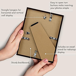Americanflat 6x8 Picture Frame with Shatter-Resistant Glass - Use as 4x6 Frame with Mat or 6x8 Frame Without Mat - Streamline Collection - Thin Photo Frame for Wall and Tabletop Display - Black