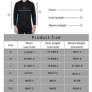 YOWESHOP Add Your Own Custom Text Name Personalized Message or Image Printing on Chef Jacket Hotel Kitchen Restaurant Chef Coat(Black Medium)