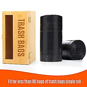 Libreshine Garbage Bag Dispenser Roll Holder, Kitchen Trash Bag Dispenser Wall Mount, Bamboo Trash Bag Organizer Under Sink (Standard)