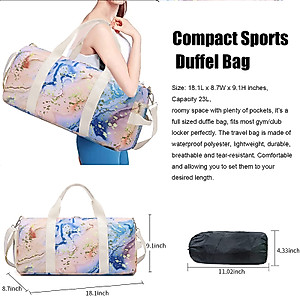 BLUBOON Sport Gym Duffle Bag for Women Girls Weekender Overnight Duffel Bag (Bronzing orange) 19.7"x9.5"x9.9"