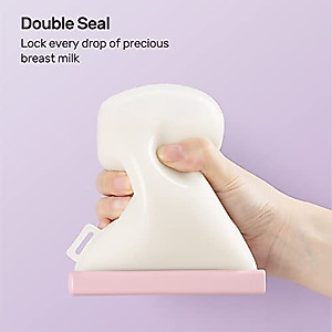 Nuliie 7 Pcs Reusable Silicone Breastmilk Storage Bags, 12oz/360ml Double Leak-Proof Breastmilk Freezer Bags, BPA Free Self-Standing Milk Bags for Breastfeeding, Baby Food Pouches