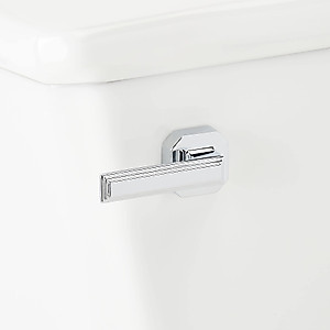 Signature Hardware 482476 Benbrook 1.28 GPF Two Piece Elongated Toilet - ADA Compliant, Bidet Seat Included - White/Matte Black Lever