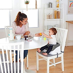 Ingenuity SmartClean Toddler Booster Seat for Dining Table with 3-Point Harness Straps, 1 Count (Pack of 1)