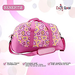 Emily Rose Dance Kids Duffle Bag, Girls Duffle Bag for Kids, Pink Kids Travel Bag, Toddler Dance Bag Girls, Gymnastics Bag, Ballet Bag, Weekender Bag, Sleepover Bag, Overnight Bags, Kids Gym Bag