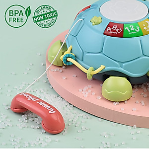 Growinlove Baby Musical Crawling Turtle Toy, Multifunction Early Educational Music Toys, Baby Light Up Crawling Toys, Great Gifts for Baby Infants Toddlers Boys Girls