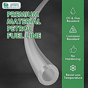 GARDEN SECRETS (4 sizes) Fuel Line Fuel Hose Replacement Fuel Tube for Lawn Mower String Trimmer Chiansaw Blower Generator Power Tools with Small Engine