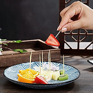 300 Bamboo Wooden Toothpicks,Sturdy Safe Toothpick, Natural Wood Toothpicks,Used for Party, Appetizer, Barbecue, Fruit, Teeth Cleaning Toothpicks(1 Pack/300 Piece)