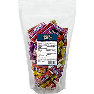By The Cup PEZ Candy Refills, Assorted Fruit Flavors, 2 Lb Resealable Bag