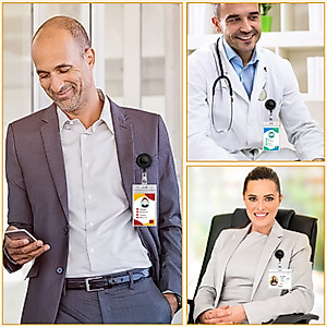 25 Pack Badge Reels Retractable with Swivel Alligator Clip Retractable Badge Holder Reels for Students, Teachers, Office Workers (Black)