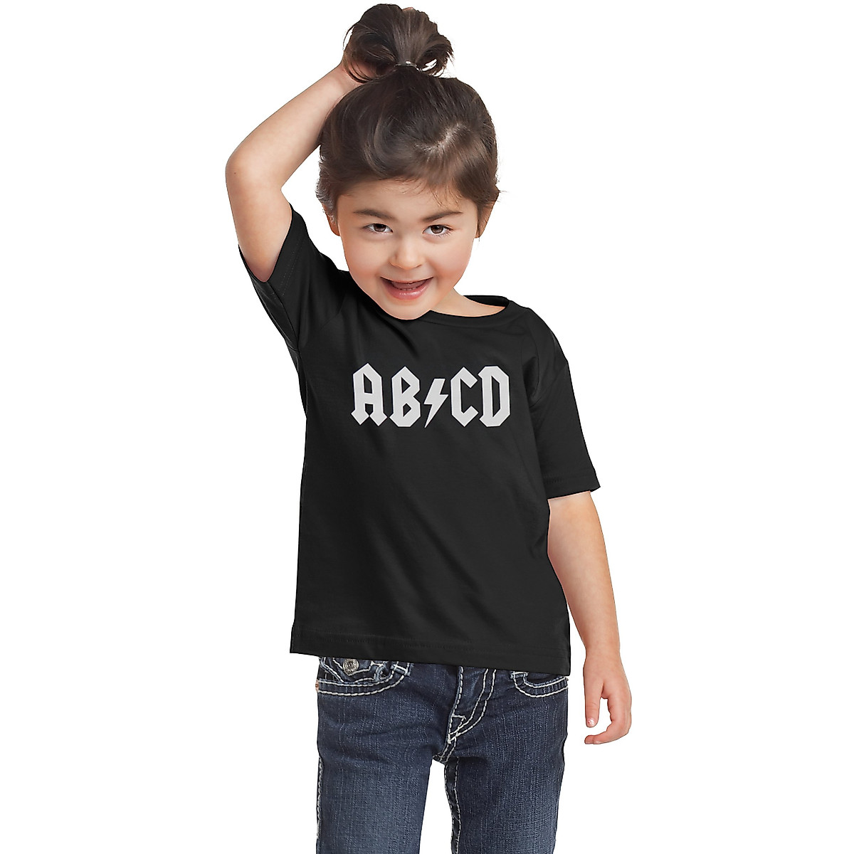 Ann Arbor T-shirt Co. Little Boys' AB/CD | Funny Kid's Rock and Roll Humor Tee-3T Black