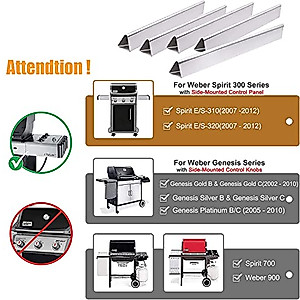 22.5 inch Flavorizer Bars Replacement Compatible for Weber 7536, Spirit 300 E310 E320 S310 S320, Spirit 700, Weber 900, Genesis Silver B C, Genesis Gold B C, Replace for Weber 7537, 65903 (7536-2Pack)