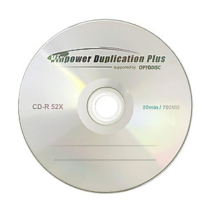 Vinpower Digital Logo Top Blue AZO CD-R 700MB 52X Recordable Media Disc 100pk Cake Box (FFB), 100 Discs