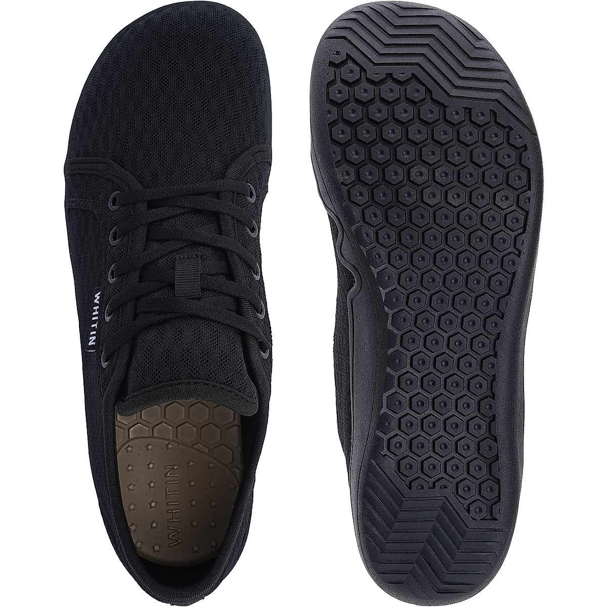 WHITIN Women's Water Shoes Swim Dry Quick Barefoot Aqua Sneakers Beach Minimalist Size 6 Zero Drop Sports Walking Surf Boating Fishing River Black 36