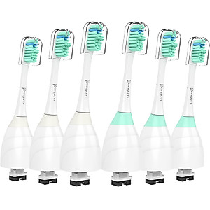 Senyum Replacement Toothbrush Heads Compatible with Philips sonicare E-Series, Replacement Brush Heads Come with Caps, 6 Pack