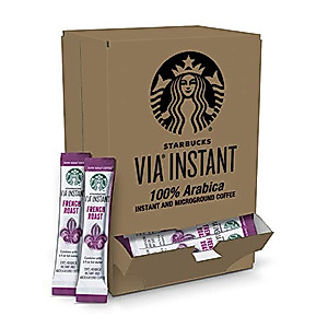 Starbucks VIA Instant Coffee—Dark Roast Coffee—French Roast—100% Arabica—1 box (50 packets)