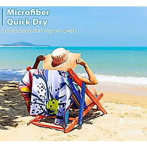 2 Pack Microfiber Oversized Lightweight Beach Towel 71"x32" XL Extra Large Thin Sand Free Towels Travel Swim Pool Yoga Gym Camping for Adults Women Men Beach Essentials Accessories Vacation Gift