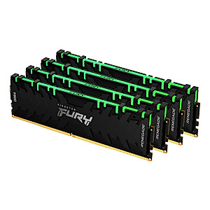 Kingston Fury Renegade RGB 64 GB (4 x 16 GB) 3600 MHz DDR4 CL16 Desktop Memory Kit of 4 KF436C16RB1AK4/64