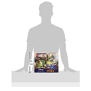 Ceaco - 4 in 1 Multipack - Thomas Kinkade - Disney Dreams Collection - Aladdin, Winnie the Pooh, Beauty & the Beast, & The Little Mermaid - (4) 500 Piece Jigsaw Puzzles