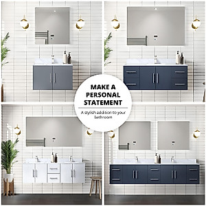 Bell+Modern Sonoma 84 in. W x 22 in. D Dark Grey Double Bath Vanity and Cultured Marble Top