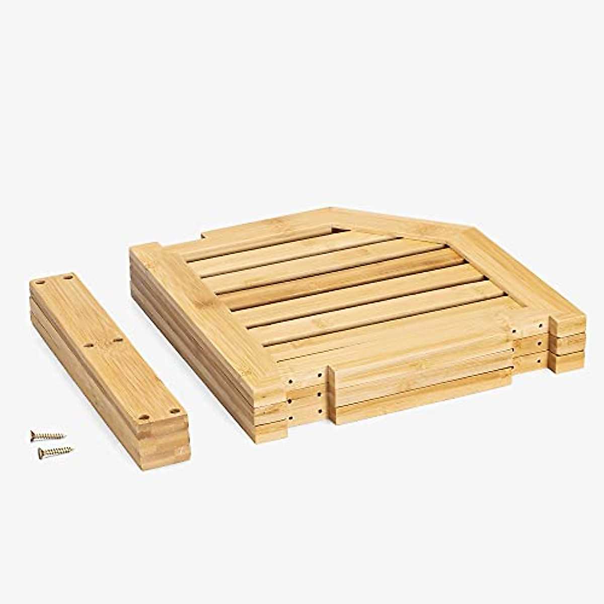 Navaris Bamboo Corner Shelf - Kitchen or Bathroom Corner Shelf Organizer - 9.5" High 3 Tier Storage Shelf for Countertop, Cabinet, Counter, Pantry