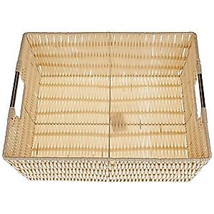 Whitmor Rattique Shelf Tote, 13"D x 15"W x 5"H, Latte