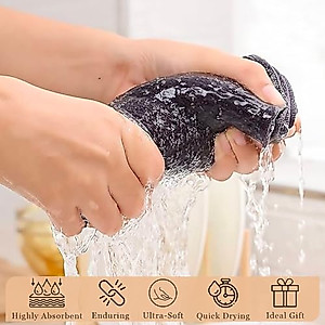 DishCloths Kitchen|Waffle Terry Check Weave Hand Towels|Cotton 12x12 Reusable Dish Rags Washing Scrub Cleaning Dishes|Dish Bar Mop Towels Hand Wipes|Spring Easter Basket Decor|6 Pc Set-Grey