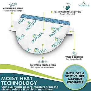 NOVEHA EXPRESS Warm Compress Individual Eye Mask | Moist Hot Technology For Sensitive Dry Eyes - Relieves Stye & Pink Eye - Reusable Heat Water Treatment for Irritated Eyes and Eyelid Lumps