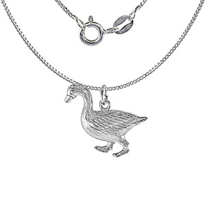 Sterling Silver Goose Pendant 1 inch Tall No Chain