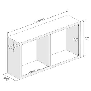 Mobili Fiver, Wall-Mounted Cube Shelf, First, Oak, Laminate-Finished, Wall Mount Shelves for Kitchen and Living Room, Italian Furniture