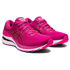 ASICS Women's Gel-Kayano 28 Running Shoes, 8, Fuchsia RED/Pink GLO