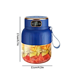 Generic Portable Blender with 10 Blades,Mini Smoothie Blender 600ml,Fruit Juice Mixer,Intelligent Digital Display Juicer Cup With Self-cleaning Function,USB Traveling Fruit Veggie Juicer, green