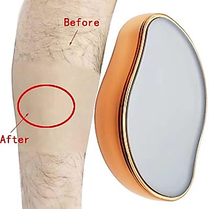 Bleam Crystal Hair Eraser, Crystal Hair Remover for Women and Men, Painless Exfoliation Magic Crystal Hair Remover Crystal Smooth Hair Remover for Legs, Back, Arms(1PC, Rose Gold)