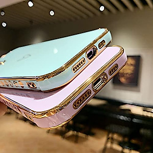 LUTTY Compatible with iPhone 12 Pro Max Case Cute, Luxury Electroplate Edge Bumper Case, Full Camera Lens Protection Raised Reinforced Corners iPhone 12 Pro Max Case (6.7 Inch) -Candy Pink