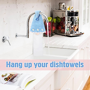 Vansolinne Spring Crochet Towel Toppers Crochet Hanging Towel Holders Spring Gnome Flowers Decorative Kitchen Towel Hangers for Tea Hand Towels Crochet for Easter Mother's Day New Home Gift 2PCS