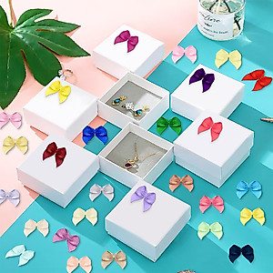 JUNEBRUSHS Multicolor Bows, 180Pcs Mini Satin Ribbon Bows Ribbon Small Tiny Bows for DIY Craft Sewing Scrapbooking