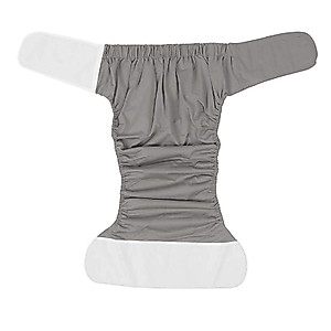 Adult Diaper Cover, Waterproof Washable Reusable Waterproof Diapers Adult Diapers Cloth Pocket Nappy Cover[Gray]
