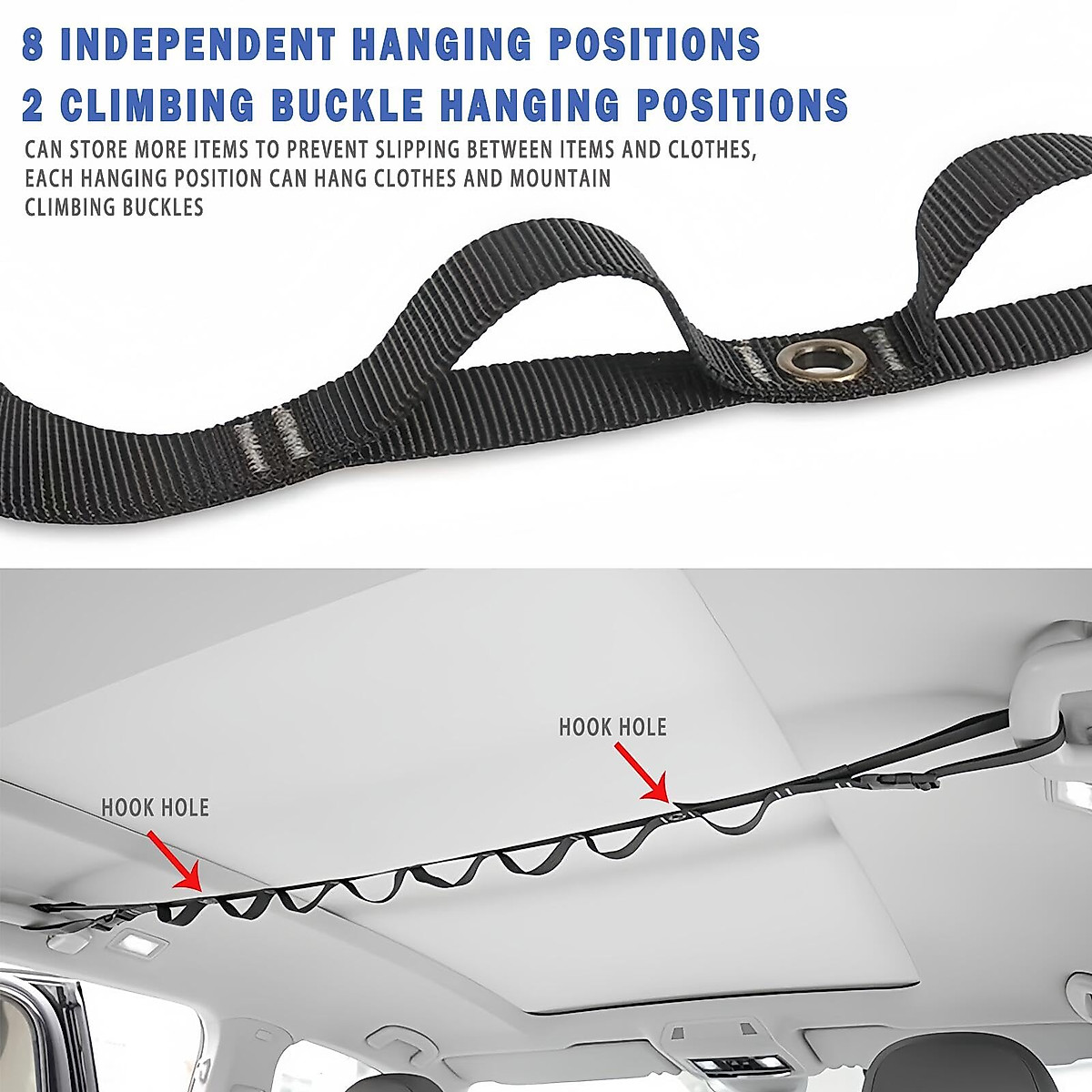 Runspich Car Clothes Hanger Bar Rod - Travel Portable Clothesline Hanger Telescopic - Retractable Clothes Drying Line Outdoors - Cloth Racks for Coat Suit SUV