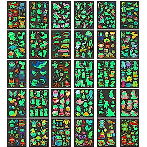Tattoos for Kids 30 Sheets Glow in the Dark Tattoos for Kids, Luminous Kids Tattoos Temporary for Boys and Girls, Glow in the Dark Party Supplies, Fake Tattoos Kids, Birthday Party Favors for Kids 3+