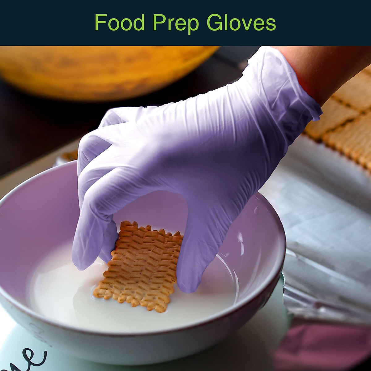 Lilac Nitrile Disposable Gloves - 200 Count - 3 Mil Nitrile Gloves X Small - Powder and Latex Free Rubber Gloves - Surgical Medical Exam Gloves - Food Safe Cooking Gloves