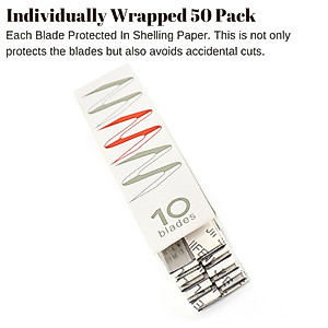 Bezall 50Pcs Single Edge Razor Blades, Stainless Steel Straight Razor Blade Refills, Eyebrow Trimmer Facial Hair Blades for Women and Men