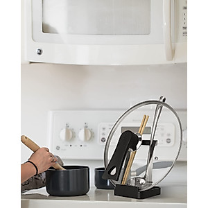 Mukkuri Black Alloy Steel Utensil Stand, 4 in L x 4 in W x 6 in H