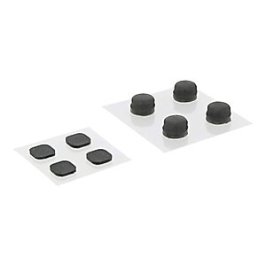 Front Back Screw Rubber Feet Cover Upper LCD Screen Screws Cover Rubber Replacement for New 3DS XL/LL (Black)