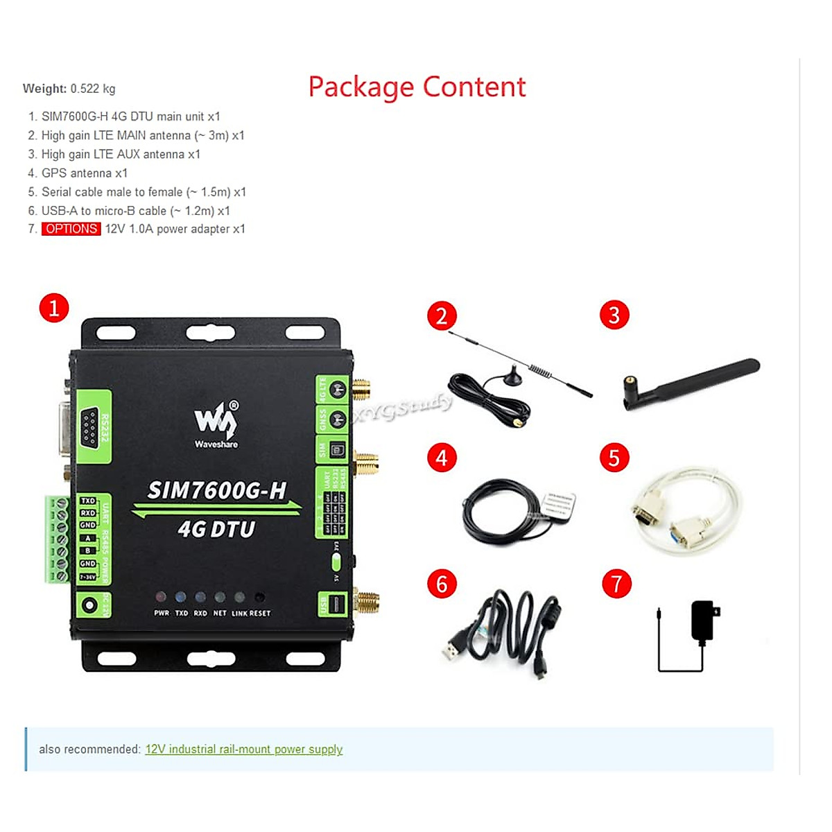 Industrial Grade SIM7600G-H 4G DTU USB UART/RS232/RS485 Multi Interfaces Communication, LTE Global Band Support @XYGStudy