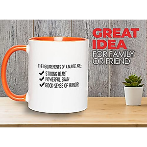 Bubble Hugs Nurse 2Tone Orange Mug 11oz - The Requirements - Labor Clinical Certified Nursing Assistant Surgical Emergency Oncology Practitioner