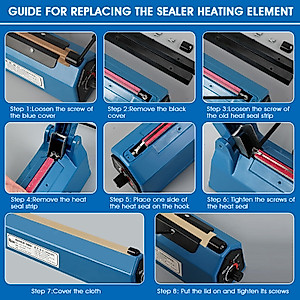 Piriuuo10 Pcs Impulse Sealer Replacement Parts, Impulse Heat Sealer Strips 8 inch Heat Seal Strips Heat Sealer Replacement Element Impulse Sealer Service Spare Repair Kits for Hand Heat Sealers