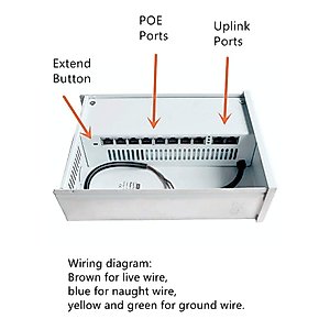 SECUPOE Outdoor 8-Port Fast Ethernet PoE Switch Support 10/100M with 2-Port FE Network Uplink 802.3af/at Built-in DC48V Power Supply 820ft 250m Data Transmission