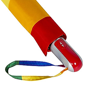 ShedRain Auto Push Button Open & Close Compact Folding Lightweight Travel Rainbow PRIDE Umbrella - Rain, Wind & Sun Protection