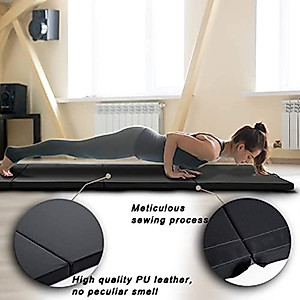 Thick Gymnastics Exercise Mat, 4'x8'x2"Extra Thick High Density Anti-Tear Folding Tumbling Mats Gymnastics for Home, Gym Mat for MMA, Stretching Yoga Cheerleading Martial Arts, Aerobics (Black)